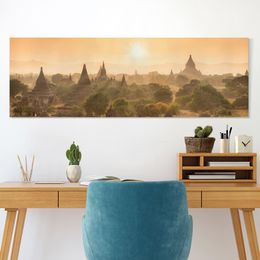 Bilderwelten Leinwandbild Sonnenuntergang &uuml;ber Bagan