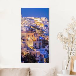 Bilderwelten Leinwandbild Santorini at night