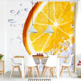 Bilderwelten Tapete - Fototapete K&uuml;che - Splash Orange - Wandtapete Schlafzimmer Wohnzimmer modern - auch kleisterfrei K&uuml;chentapete
