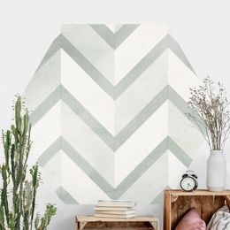 Bilderwelten Hexagon Tapete Vliestapete Vintage Wandtapete beige - Muster aus Meeresglas - Geometrisch Wohnzimmer Schlafzimmer