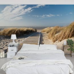 Bilderwelten Fototapete Strand Motiv Wandtapete beige - Ostsee Strand - K&uuml;ste Wohnzimmer Schlafzimmer