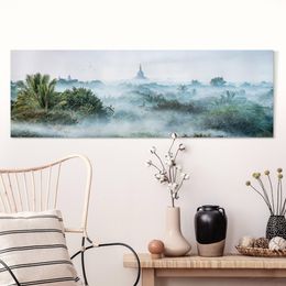 Bilderwelten Leinwandbild Morgennebel &uuml;ber dem Dschungel von Bagan