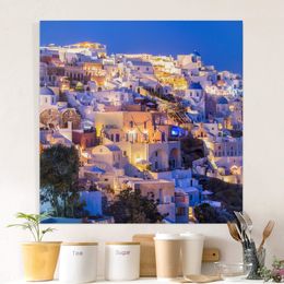 Bilderwelten Leinwandbild Santorini at night