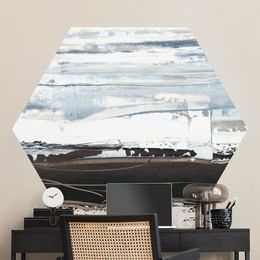 Bilderwelten Hexagon Tapete originell Abstrakt Wandtapete braun - Eisiger Horizont II - Deko Wohnzimmer Schlafzimmer