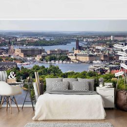Bilderwelten Fototapete Stadt Motiv Wandtapete einzigartig - Stockholm City - Skylines Wohnzimmer Schlafzimmer