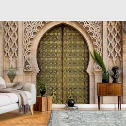 Bilderwelten Fototapete Spirituell Orientalisch 3D-Effekt beige - Oriental Gate - Skylines Wohnzimmer Schlafzimmer