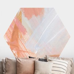 Bilderwelten Hexagon Fototapete Pink und Vanille I