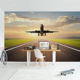 Bilderwelten Fototapete Fahrzeuge modern Wandtapete einzigartig - Startendes Flugzeug - Fahrzeuge Wohnzimmer Schlafzimmer