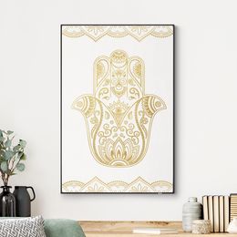 Wechselbild Hamsa Hand Illustration wei&szlig; gold