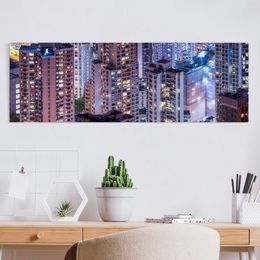 Bilderwelten Leinwandbild Hongkong Lichtermeer