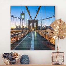 Bilderwelten Leinwandbild Morgenblick von der Brooklyn Bridge