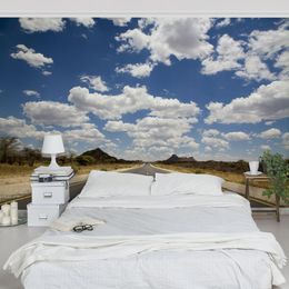 Bilderwelten Fototapete Natur Fotomontage 3D-Effekt blau - Route 66 - Amerika Wohnzimmer Schlafzimmer