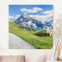 Bilderwelten Leinwandbild Grindelwald Panorama