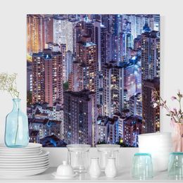Bilderwelten Leinwandbild Hongkong Lichtermeer