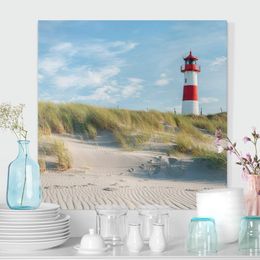 Bilderwelten Leinwandbild Leuchtturm an der Nordsee