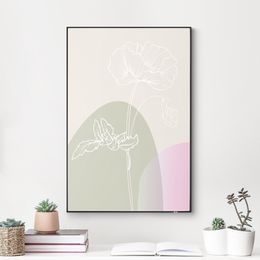 Wechselbild Lineart Blume mit Farbfl&auml;chen