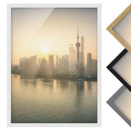 Bilderwelten Bild mit Rahmen Pudong bei Sonnenaufgang