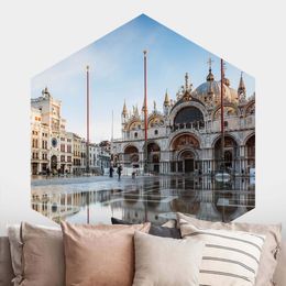 Bilderwelten Hexagon Fototapete Markusplatz in Venedig