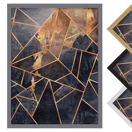 Bilderwelten Bild mit Rahmen Onyx mit Gold