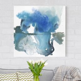 Bilderwelten Leinwandbild originell Abstrakt Aquarell Leinwanddruck - Gletscherschmelze I - Wandbild XXL Wohnzimmer Schlafzimmer