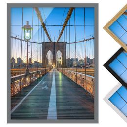 Bilderwelten Bild mit Rahmen Morgenblick von der Brooklyn Bridge
