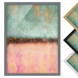Bilderwelten Bild mit Rahmen Pastell Sommer mit Gold