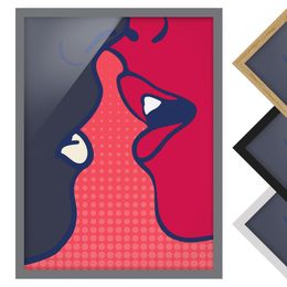 Bilderwelten Bild mit Rahmen Pop Art Kiss