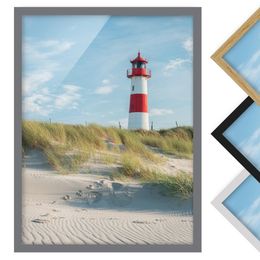 Bilderwelten Bild mit Rahmen Leuchtturm an der Nordsee