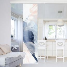 Bilderwelten Schiebegardine originell Abstrakt Klett oder Keder - Indigo & Rouge IV - Deko Schiebevorhang Wohnzimmer Schlafzimmer