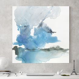 Bilderwelten Leinwandbild originell Abstrakt Aquarell Leinwanddruck - Gletscherschmelze II - Wandbild XXL Wohnzimmer Schlafzimmer