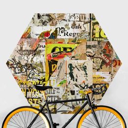Bilderwelten Hexagon Tapete Spr&uuml;che Motiv Wandtapete bunt - Alte Plakatwand II - Spr&uuml;che Jugendzimmer