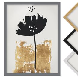 Bilderwelten Bild mit Rahmen Goldene Mohn Blume