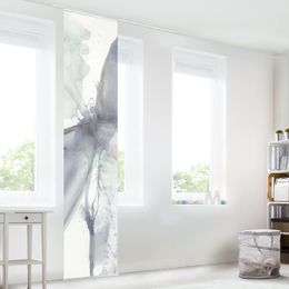 Bilderwelten Schiebegardine originell Abstrakt Aquarell beige - Libellentanz I - Deko Schiebevorhang Wohnzimmer Schlafzimmer