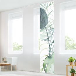 Bilderwelten Schiebegardine Set Palmwedel in Wasserfarbe II