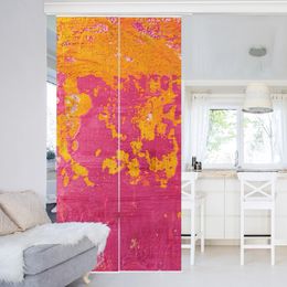 Bilderwelten Schiebegardine originell Abstrakt Steinoptik pink - The Loudest Cheer - Beton Schiebevorhang Wohnzimmer Schlafzimmer