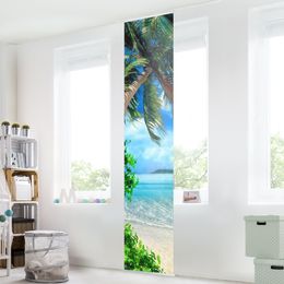 Bilderwelten Schiebegardine Strand Tropisch Klett oder Keder blau - Traumurlaub - Landschaft Schiebevorhang Wohnzimmer Schlafzimmer