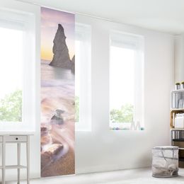 Bilderwelten Schiebegardine Strand Motiv Klett oder Keder beige - Spanischer Strand bei Sonnenaufgang - Landschaft Schiebevorhang Wohnzimmer Schlafzimmer