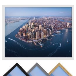 Bilderwelten Bild mit Rahmen Stadt blau Motiv inkl. Rahmung - Big City Life - New York Wohnzimmer Schlafzimmer