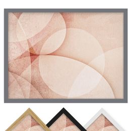 Bilderwelten Bild mit Rahmen Abstrakte Grafik in Pfirsich