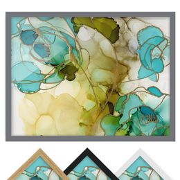 Bilderwelten Bild mit Rahmen Blumenfacetten in Aquarell
