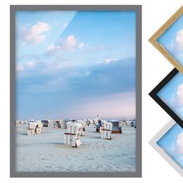 Bilderwelten Bild mit Rahmen Strandk&ouml;rbe an der Nordsee