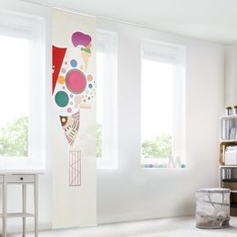 Bilderwelten Schiebegardine originell Abstrakt Klett oder Keder - Wassily Kandinsky - Wechselseitiger Gleichklang - Deko Schiebevorhang Wohnzimmer Schlafzimmer