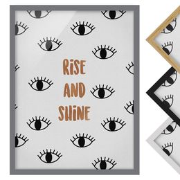 Bilderwelten Bild mit Rahmen Schlafzimmer Zitat Rise & Shine