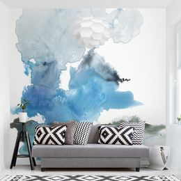 Bilderwelten Fototapete originell Abstrakt Aquarell einzigartig - Gletscherschmelze II - Deko Wohnzimmer Schlafzimmer