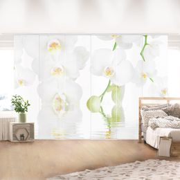 Bilderwelten Schiebegardine Blumen modern Klett oder Keder - Wellness Orchidee - Deko Schiebevorhang Wohnzimmer Schlafzimmer