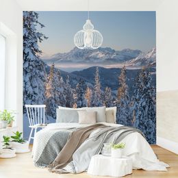 Bilderwelten Fototapete Natur Motiv Wandtapete weiss - Leoganger Steinberge &Ouml;sterreich - Berg Wohnzimmer Schlafzimmer