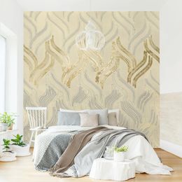 Bilderwelten Mustertapete originell modern Wandtapete beige - Chenille I - Deko Wohnzimmer Schlafzimmer