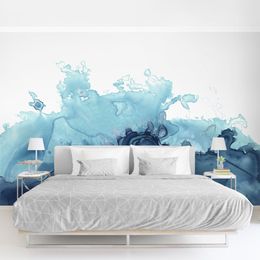 Bilderwelten Fototapete Welle Aquarell Blau I