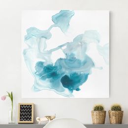Bilderwelten Leinwandbild - Quadrat Aquamarin im Dunst I