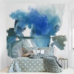 Bilderwelten Fototapete originell Abstrakt Aquarell einzigartig - Gletscherschmelze I - Deko Wohnzimmer Schlafzimmer